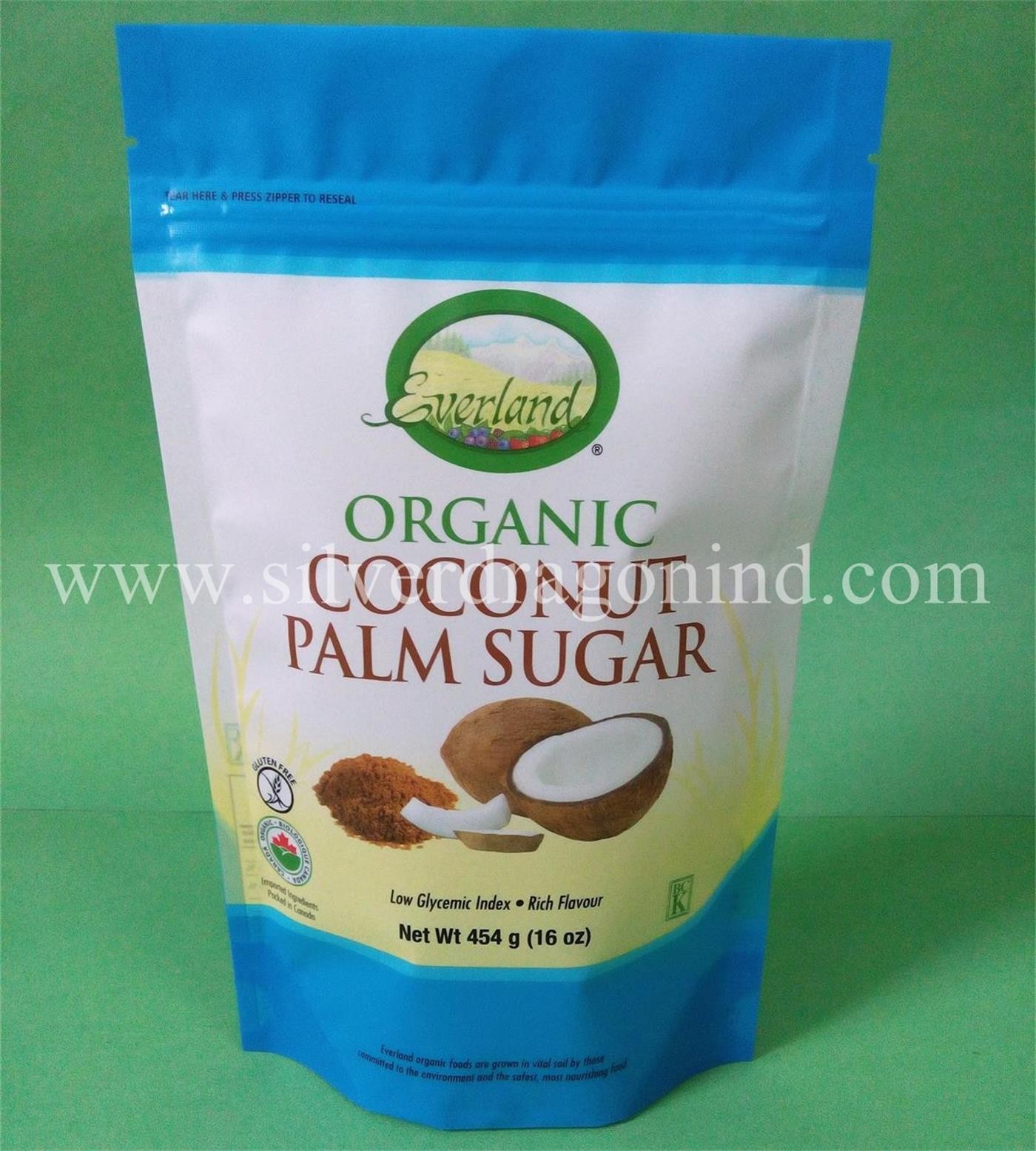 Food grade stand up pouches with zipper and tear notch for food packing