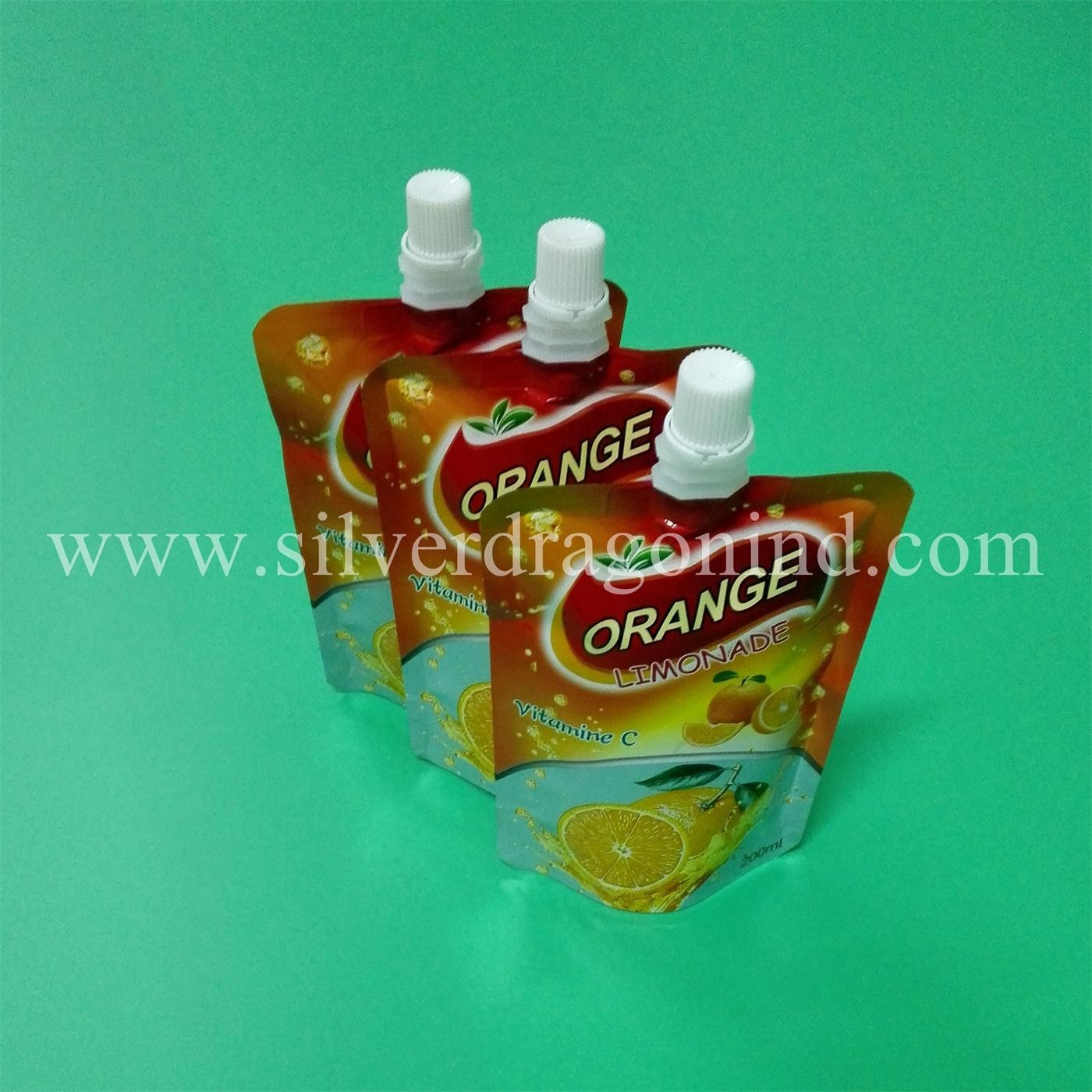 Food grade stand up pouch with spout for 200ml orange juice Packing ...
