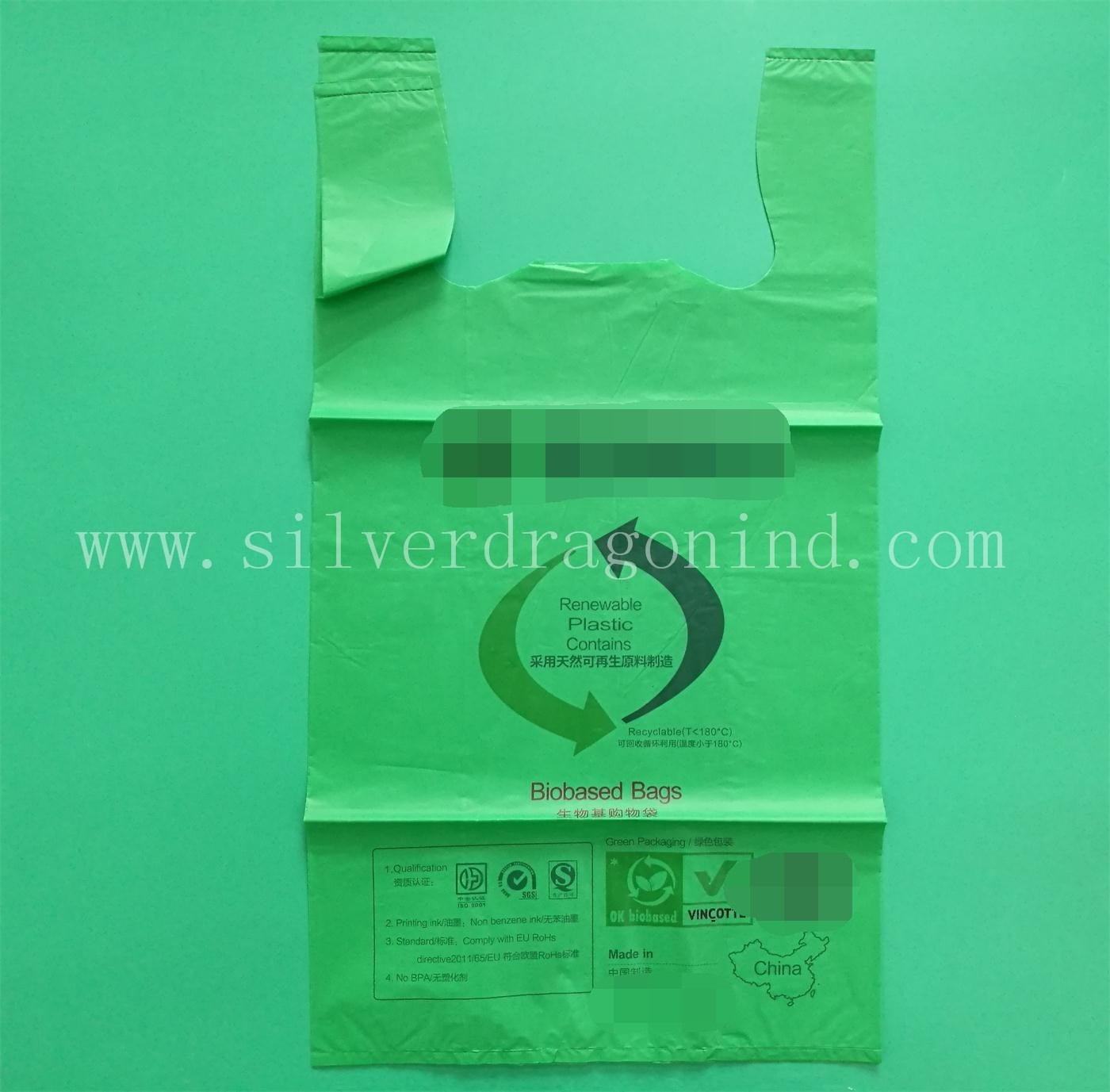 Custom Bio-Based Shopping Bag, Biodegradable Shopping bag,Eco-Friendly ...
