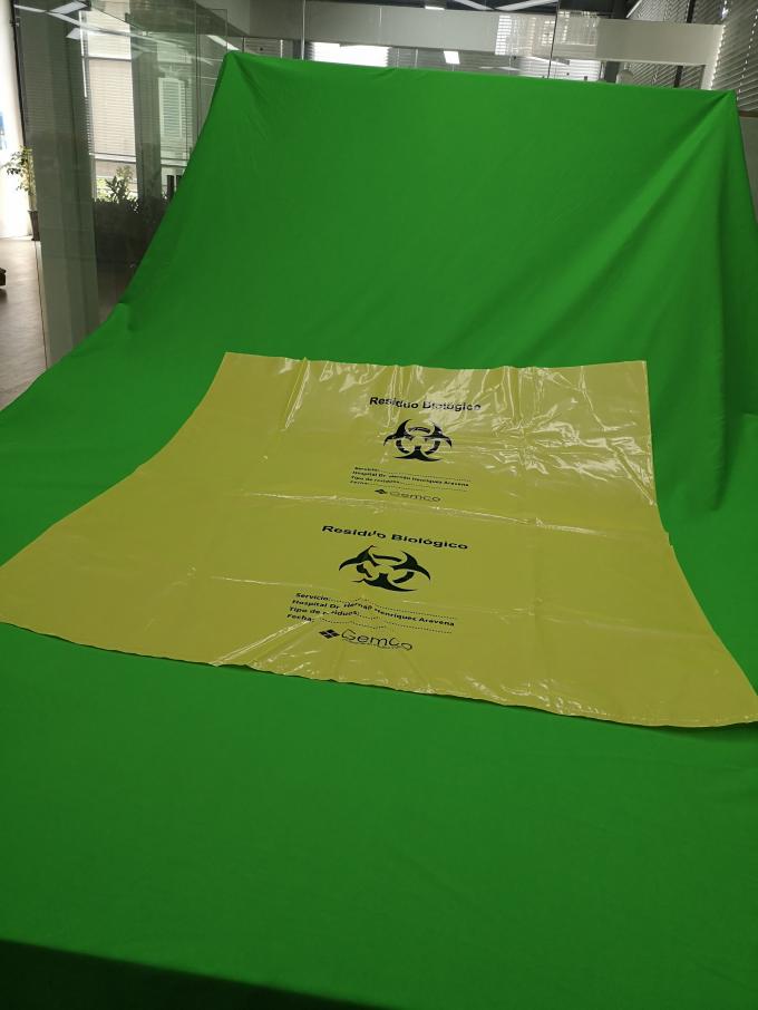 Black biohazard disposable bag, size 300x360x0.12mm, print one color ...